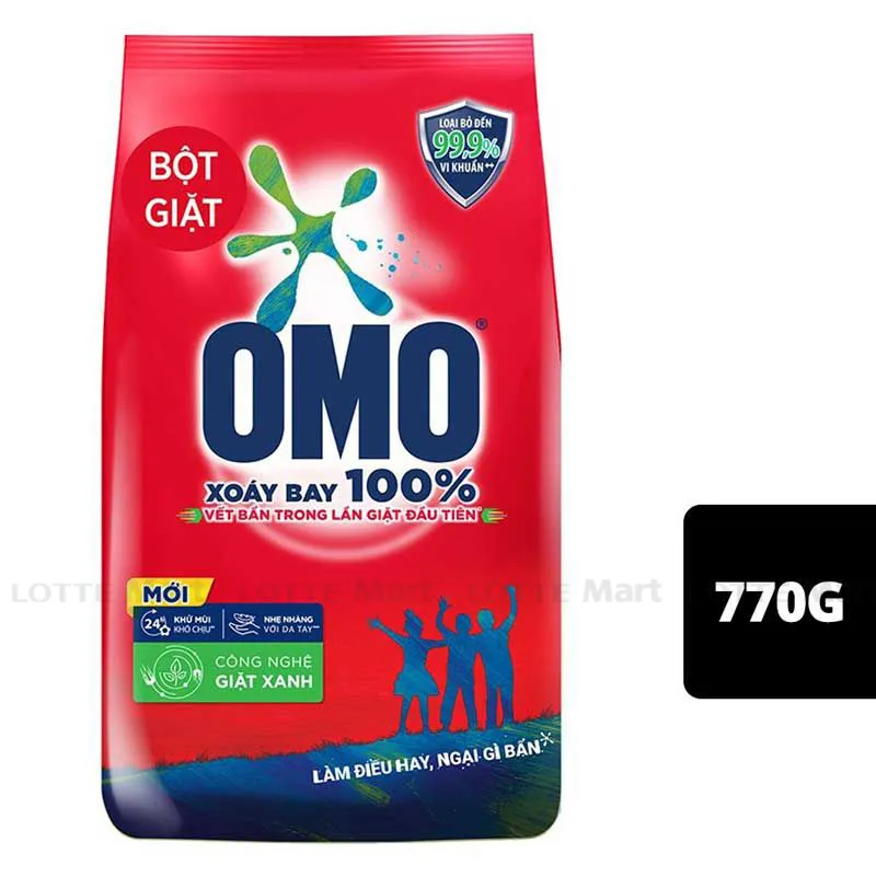 Bột Giặt Omo Sạch Bẩn Khử Mùi Công Nghệ Giặt Xanh 770G
