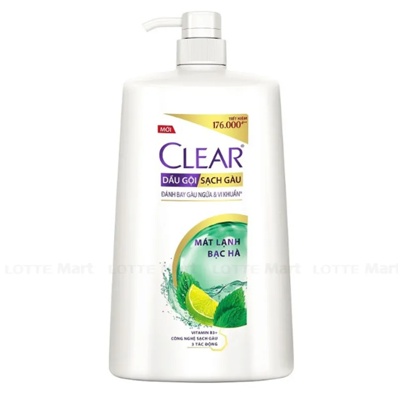 Dầu Gội Clear Bạc Hà Mát Lạnh Sạch Gàu Chai 1.4kg