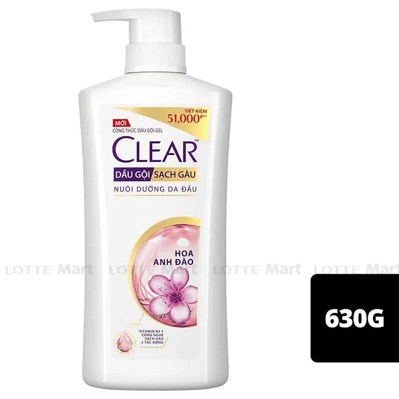 Dầu Gội Clear Hoa Anh Đào Băng Lạnh Thơm Mát Chai 630g