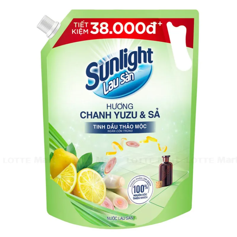 Nước Lau Sàn Sunlight Chanh & Tinh Dầu Sả Túi 3.4kg