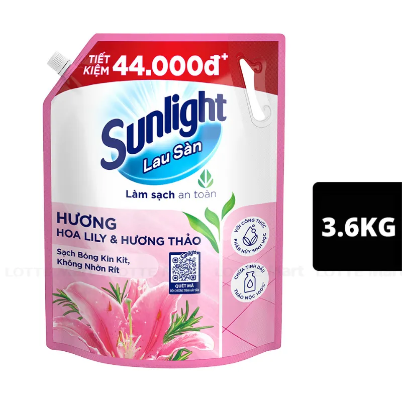 Nước Lau Sàn Sunlight Hoa Lily & Hương Thảo 3.6kg
