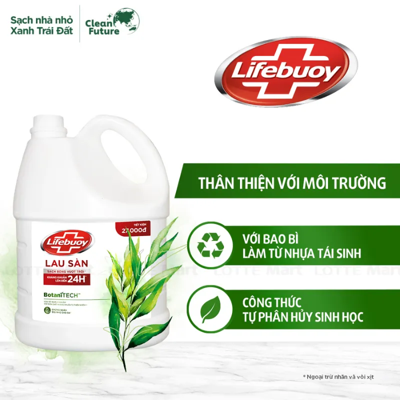 Nước Lau Sàn Lifebuoy Botanitech 3.6L