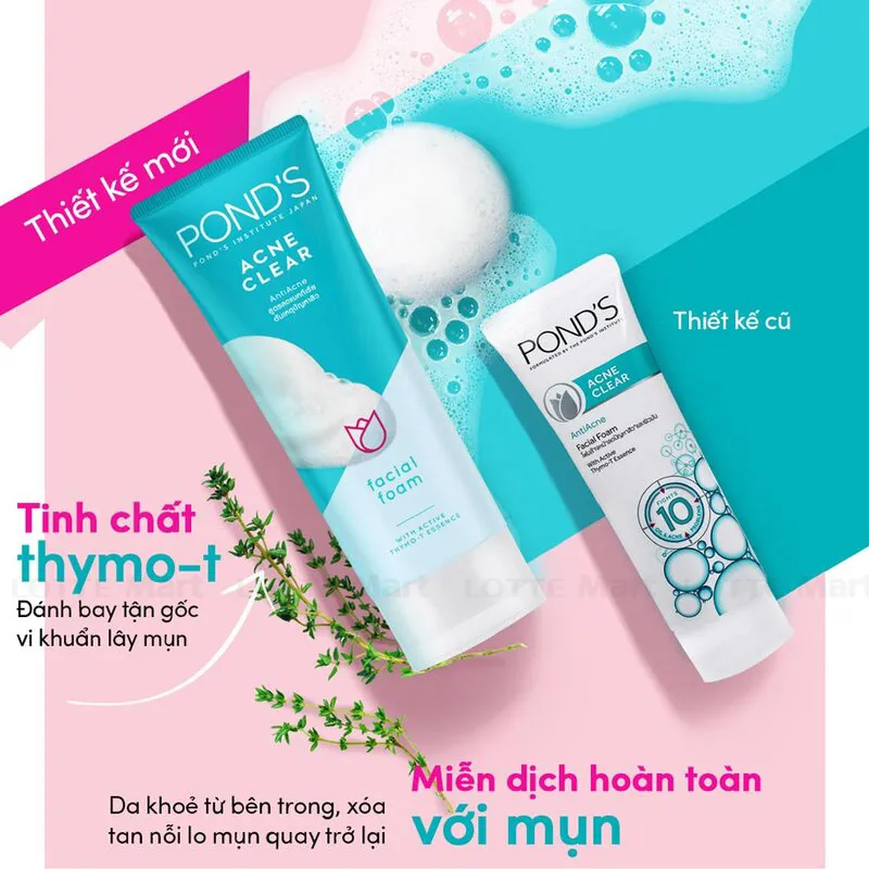 Sữa Rửa Mặt Pond's Acne Clear Sạch Sâu Ngừa Mụn Tuýp 100g