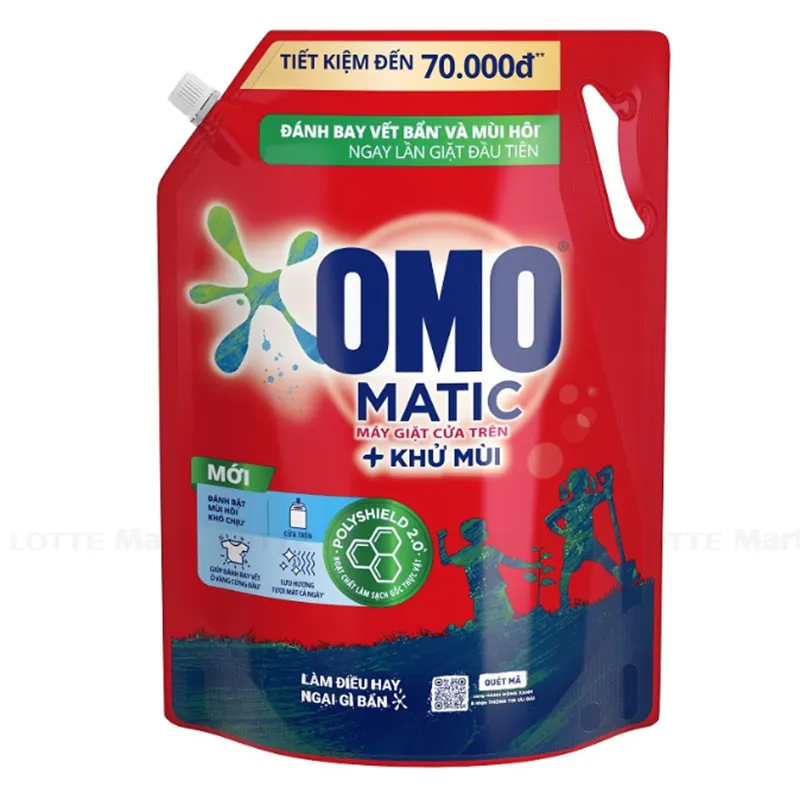 Nước Giặt Omo Matic Cửa Trên Sạch Bẩn Khử Mùi 3.1kg