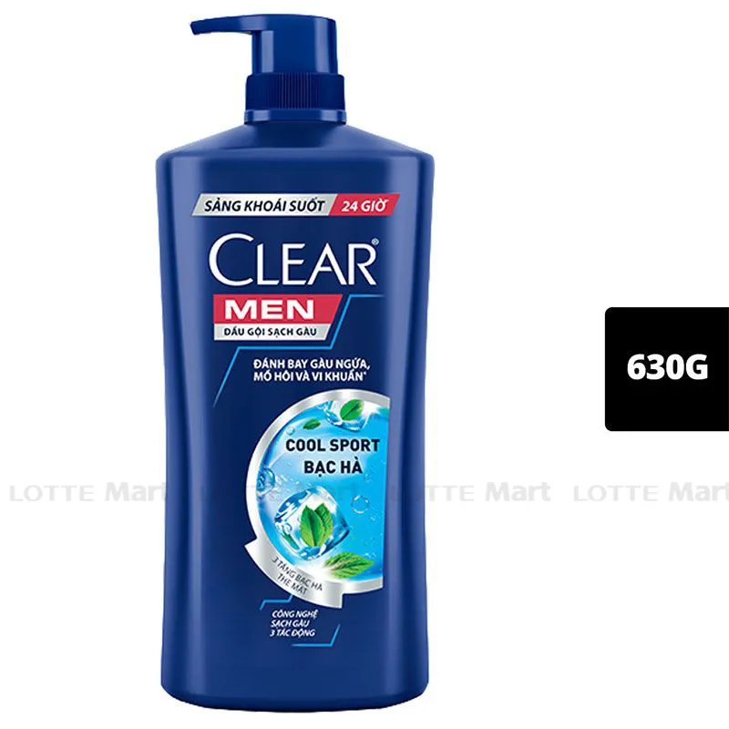 Dầu Gội Clear Men Mát Lạnh Bạc Hà Chai 650G