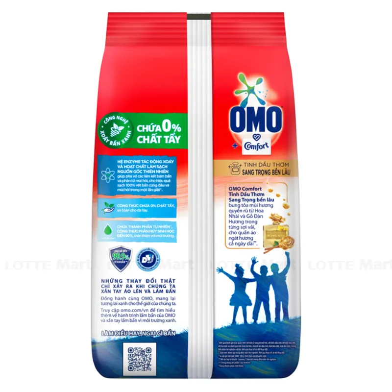Bột Giặt Omo Comfort Tinh Dầu Thơm Sang Trọng Bền Lâu Túi 3.9kg