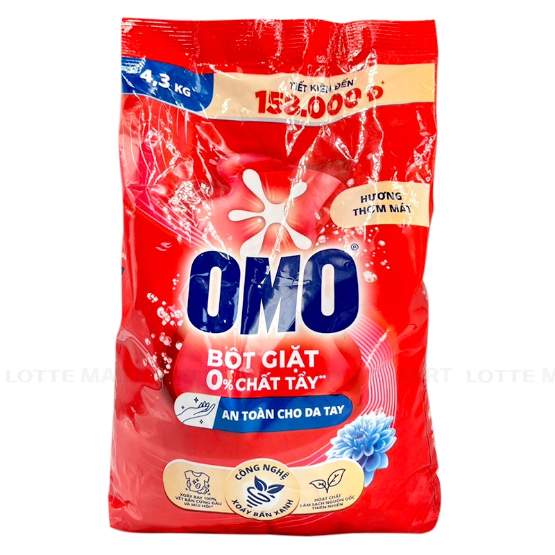 Bột Giặt Omo Sạch Bẩn Khử Mùi Công Nghệ Giặt Xanh 4.3kg