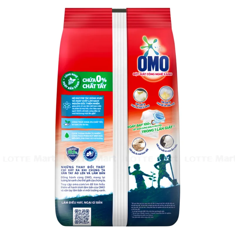 Bột Giặt Omo Sạch Bẩn Khử Mùi Công Nghệ Giặt Xanh 2.9kg