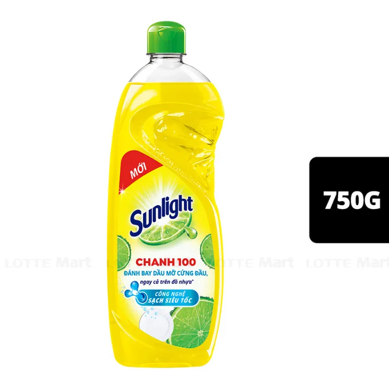 Nước Rửa Chén Sunlight Hương Chanh 100 Đánh Bay Dầu Mỡ Chai 750G