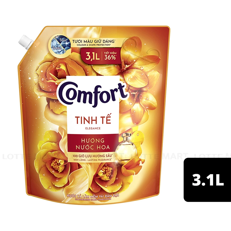 Nước Xả Vải Comfort Hương Nước Hoa Thiên Nhiên Tinh Tế Túi 3.2L
