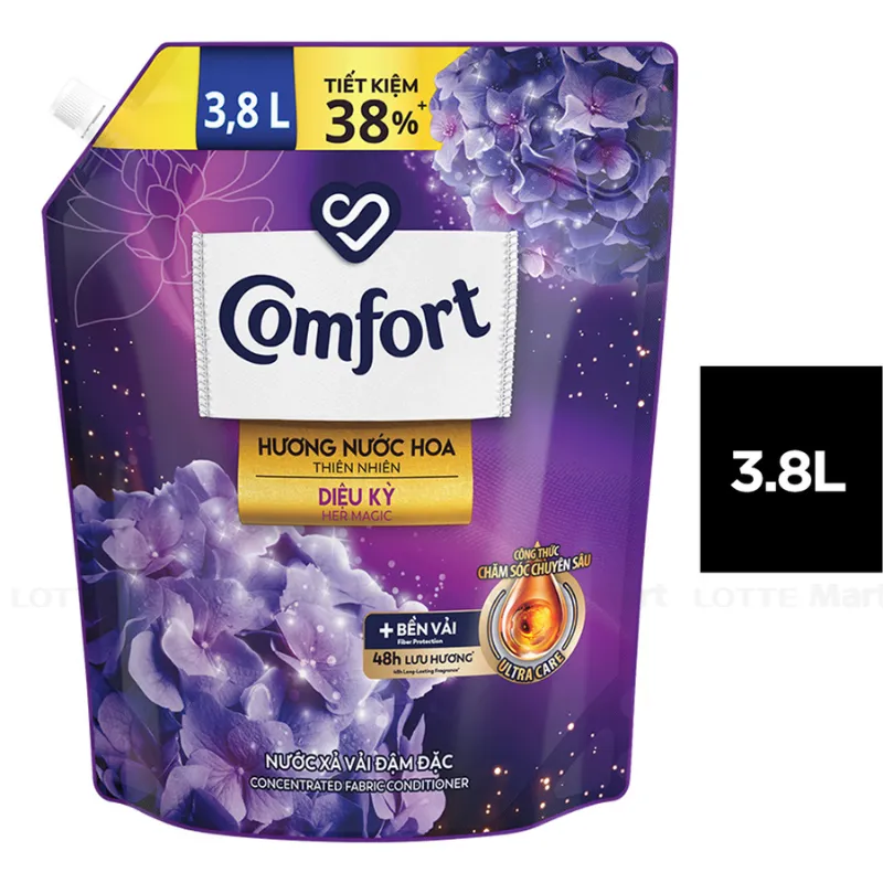 Nước Xả Vải Comfort Hương Nước Hoa Thiên Nhiên Diệu Kỳ 3.8L