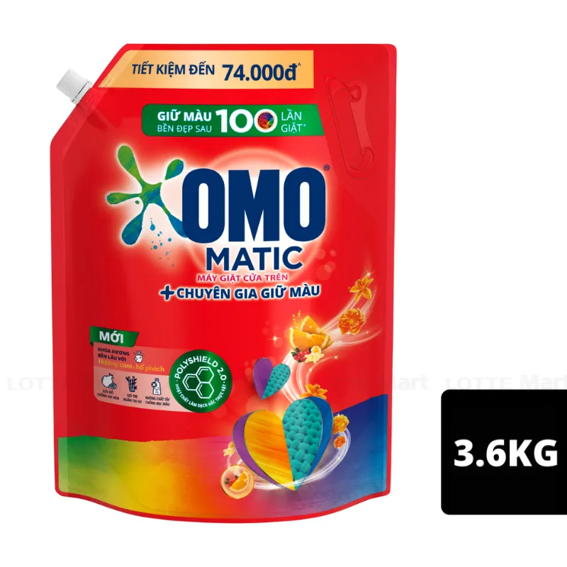 Nước Giặt Omo Giữ Màu Hương Hổ Phách 3.6kg