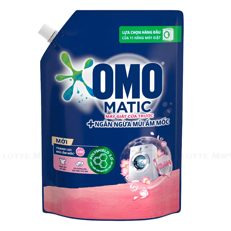Nước Giặt OMO Matic Cửa Trước Ngăn Ngừa Mùi Ẩm Mốc Túi 2kg