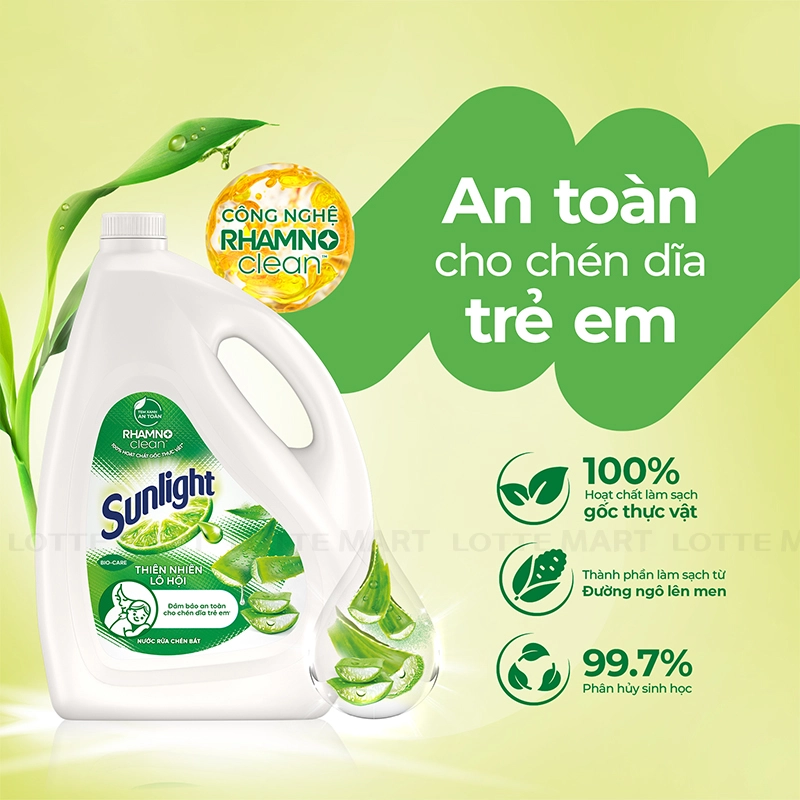 Nước Rửa Chén Sunlight Thiên Nhiên Lô Hội Can 3.5kg