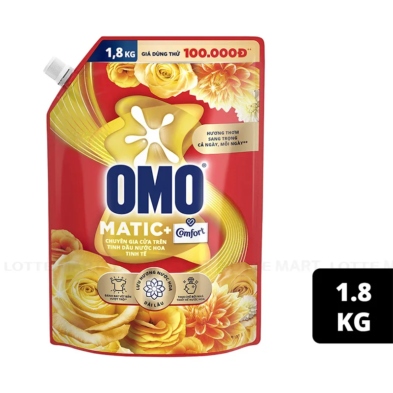 Nước Giặt Omo Matic Comfort Cửa Trên Tinh Dầu Thơm 1.8kg