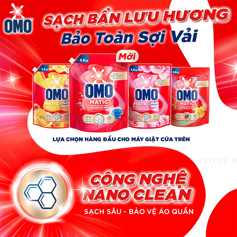 Nước Giặt OMO Matic Chuyên Gia Cửa Trên Sạch Sâu Vượt Trội 2kg