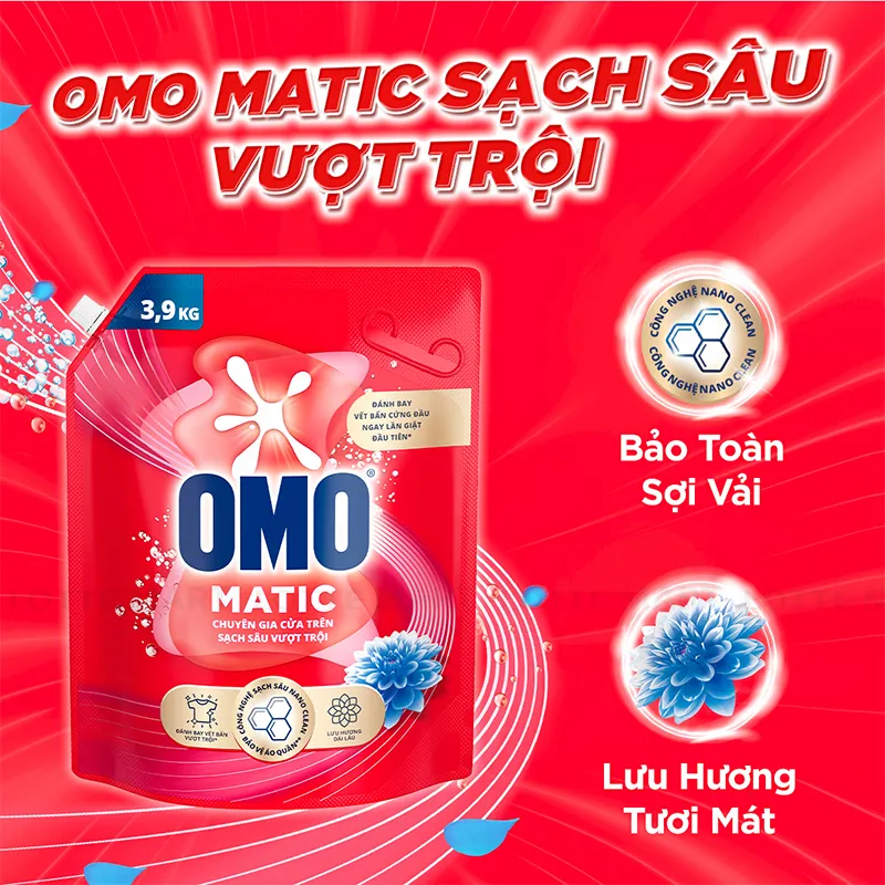 Nước Giặt OMO Matic Chuyên Gia Cửa Trên Sạch Sâu Vượt Trội 3.1kg