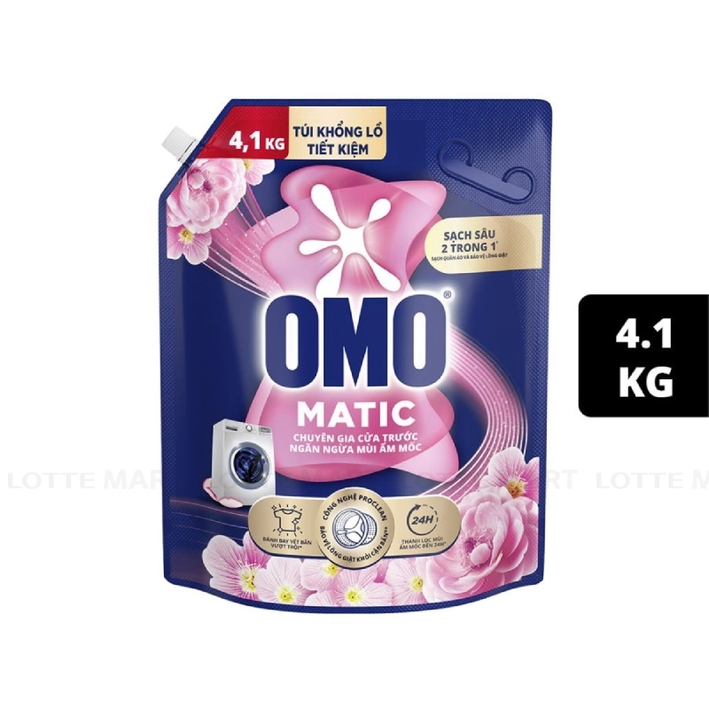 Nước Giặt Cửa Trước Omo Matic Ngăn Ngừa Mùi Ẩm Mốc Túi 4.1kg