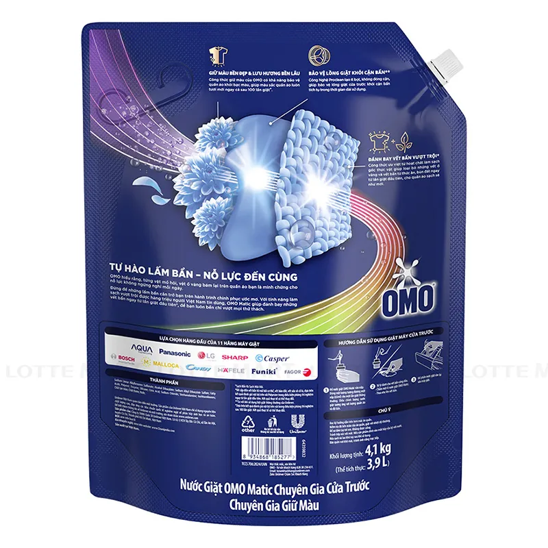 Nước Giặt Cửa Trước Omo Matic Giữ Màu Túi 4.1kg