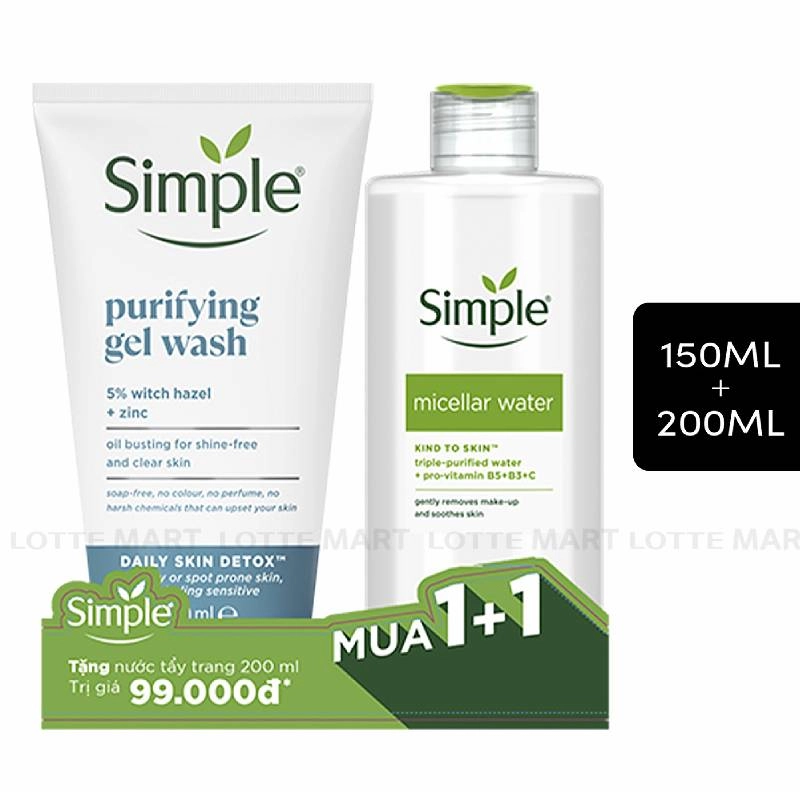 Sữa Rửa Mặt Simple Purifying Giảm Bóng Nhờn Tuýp 150ml Tặng Nước Tẩy ...