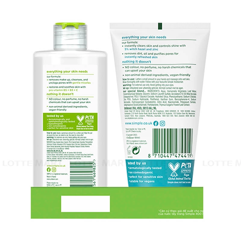 Sữa Rửa Mặt Simple Purifying Giảm Bóng Nhờn Tuýp 150ml Tặng Nước Tẩy ...