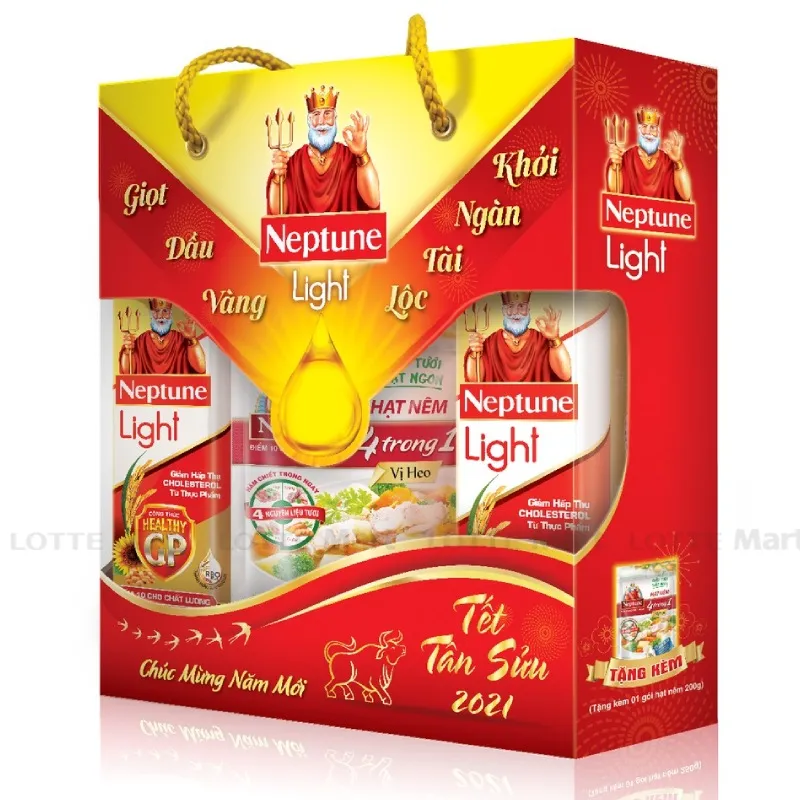 Hộp Quà Dầu Ăn Neptune Light Combo 2 Chai 1L
