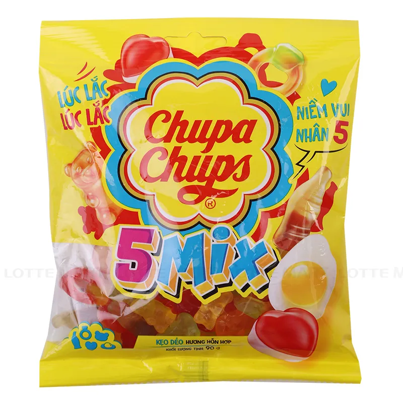 Kẹo Dẹo Chupa Chups 5 Mix Gói 90G