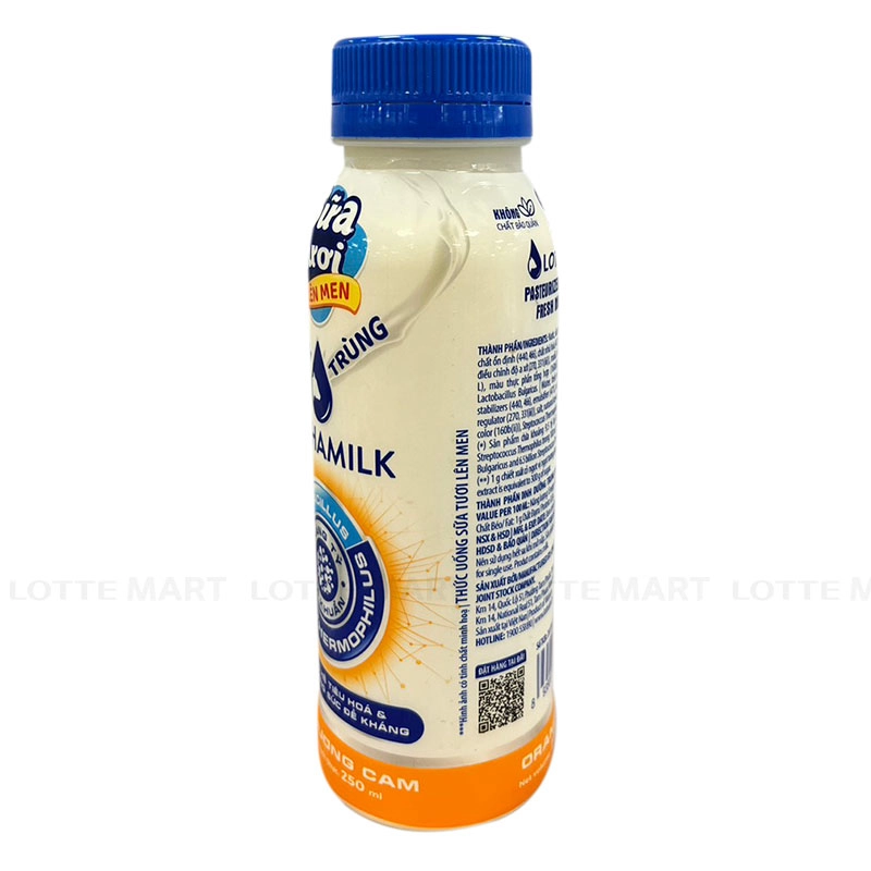 Sữa Thanh Trùng Lothamilk Lên Men Hương Cam 250ml
