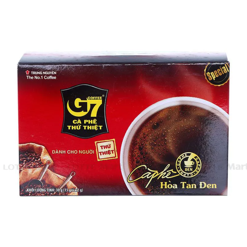 Cà Phê Hòa Tan Đen Trung Nguyên G7 Hộp 30G (2G x 15 Gói)