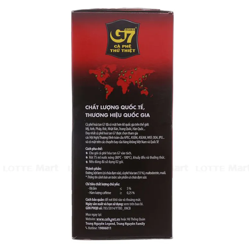 Cà Phê Hòa Tan G7 3 Trong 1 Hộp 288G (16G x 18 Gói)