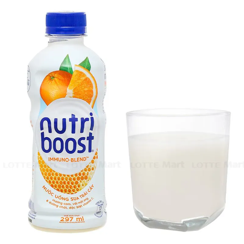 Sữa Trái Cây NutriBoost Hương Cam Mật Ong Chai 297ml