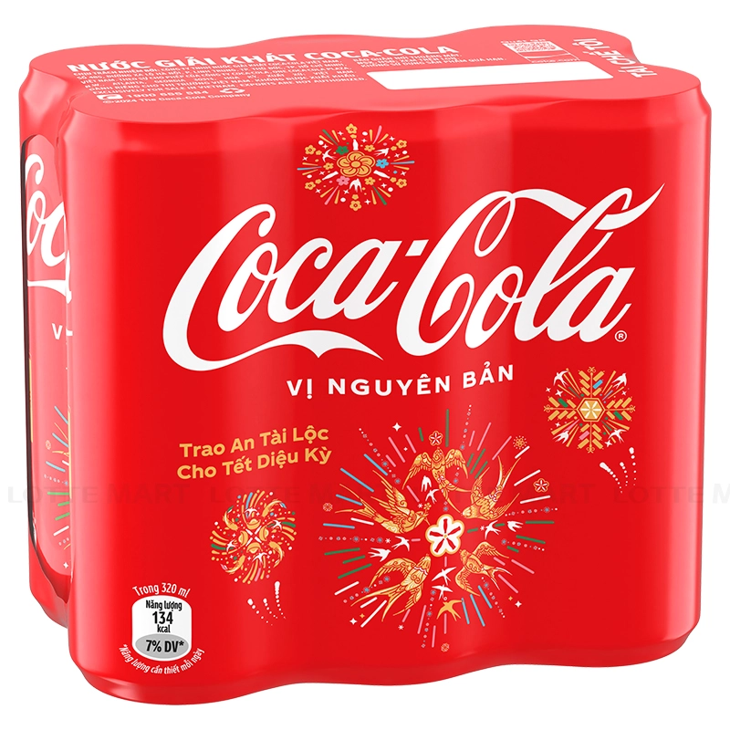 Lốc 6 Lon Nước Ngọt Coca Cola 320ml