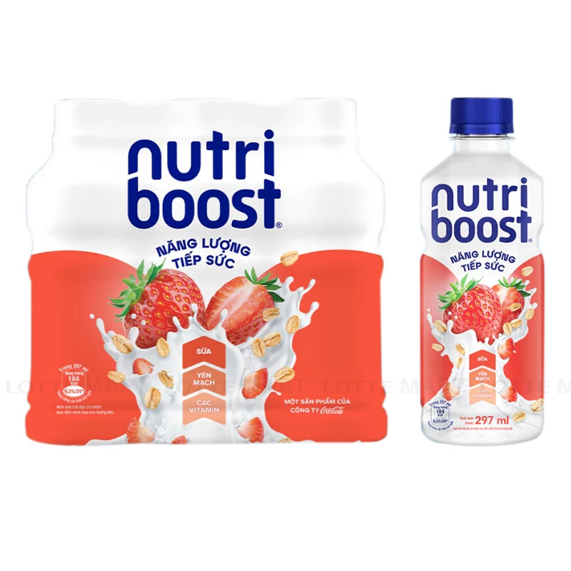Lốc 6 Chai Nutriboost Dâu Yến Mạch 297ml