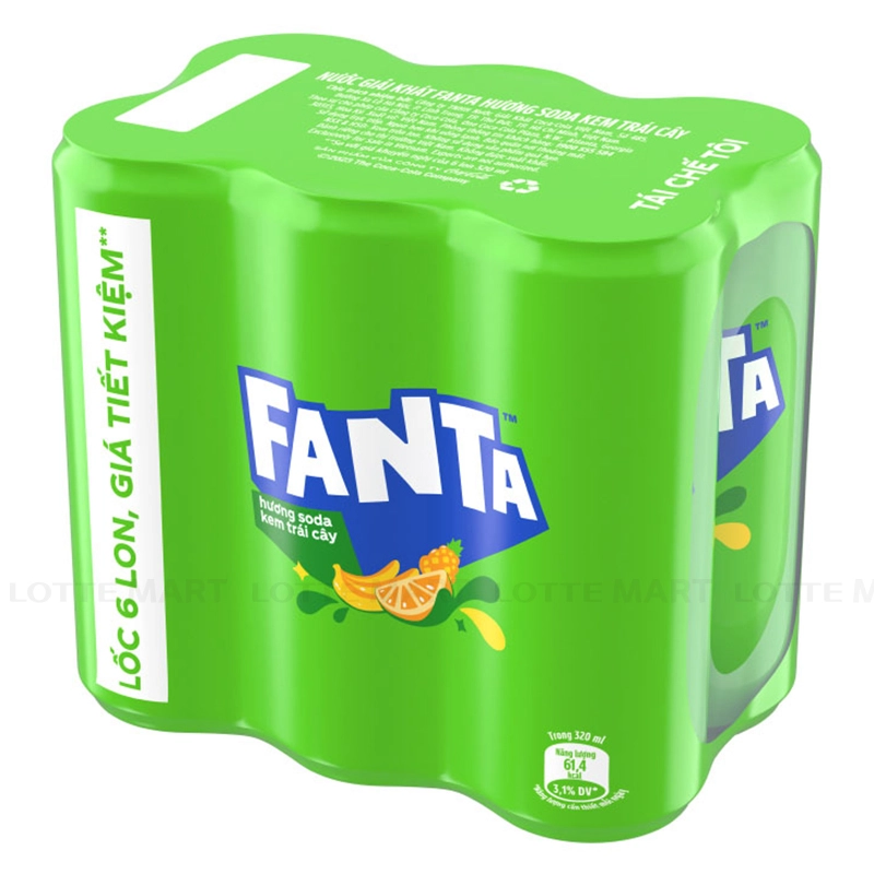 Lốc 6 Lon Nước Ngọt Fanta Soda Kem 320ml