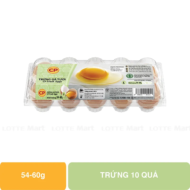 Trứng gà CP số 3 hộp 10 quả 540-600g (ea)