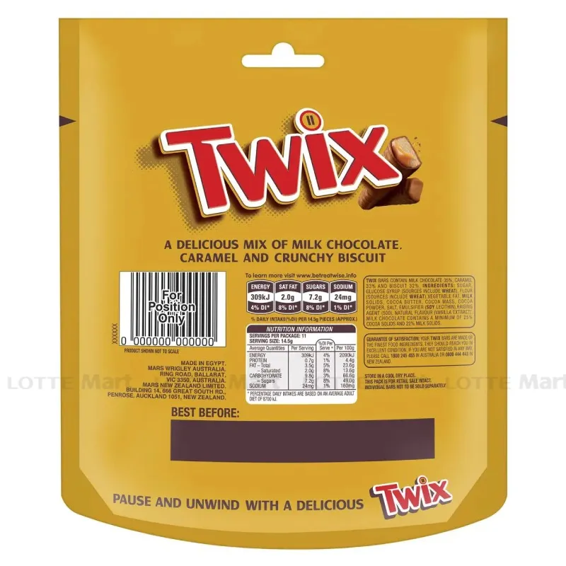 Bánh Quy Twix Phủ Socola Sữa Và Caramen Gói 159g