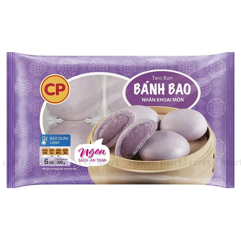 Bánh Bao CP Nhân Khoai Môn Gói 270G (6 Cái)