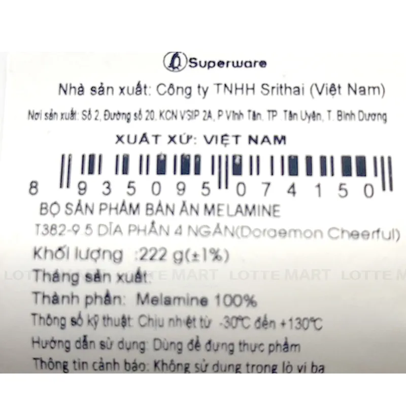 Đĩa 4 Ngăn Doraemon Cheerful T382 9.5 Inch