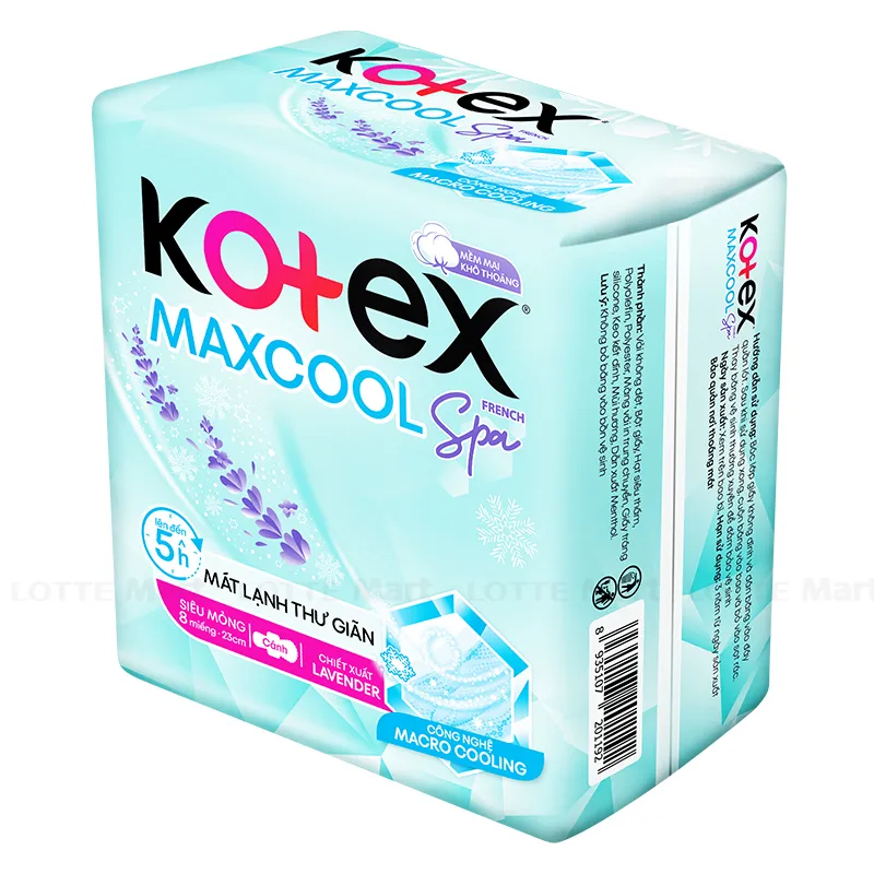 Băng Vệ Sinh Kotex Max Cool Siêu Mỏng Cánh Gói 8 Miếng