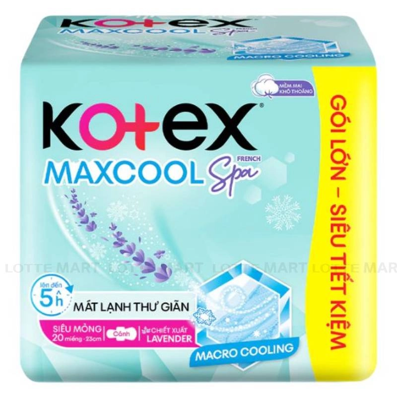 Băng Vệ Sinh Kotex Max Cool Siêu Mỏng Cánh Gói 20 Miếng