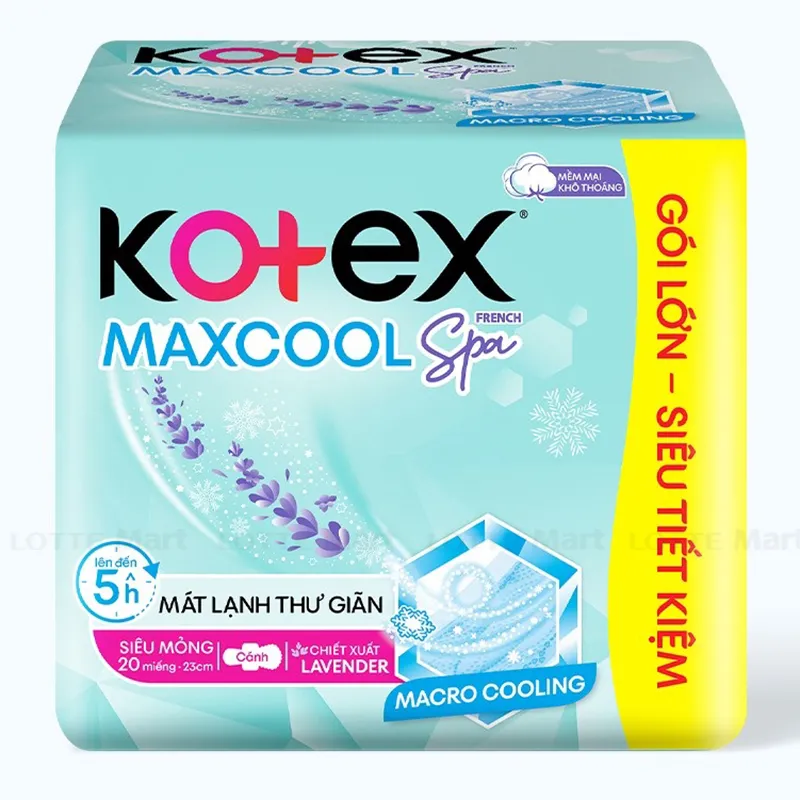 Băng Vệ Sinh Kotex Max Cool Siêu Mỏng Cánh Gói 20 Miếng