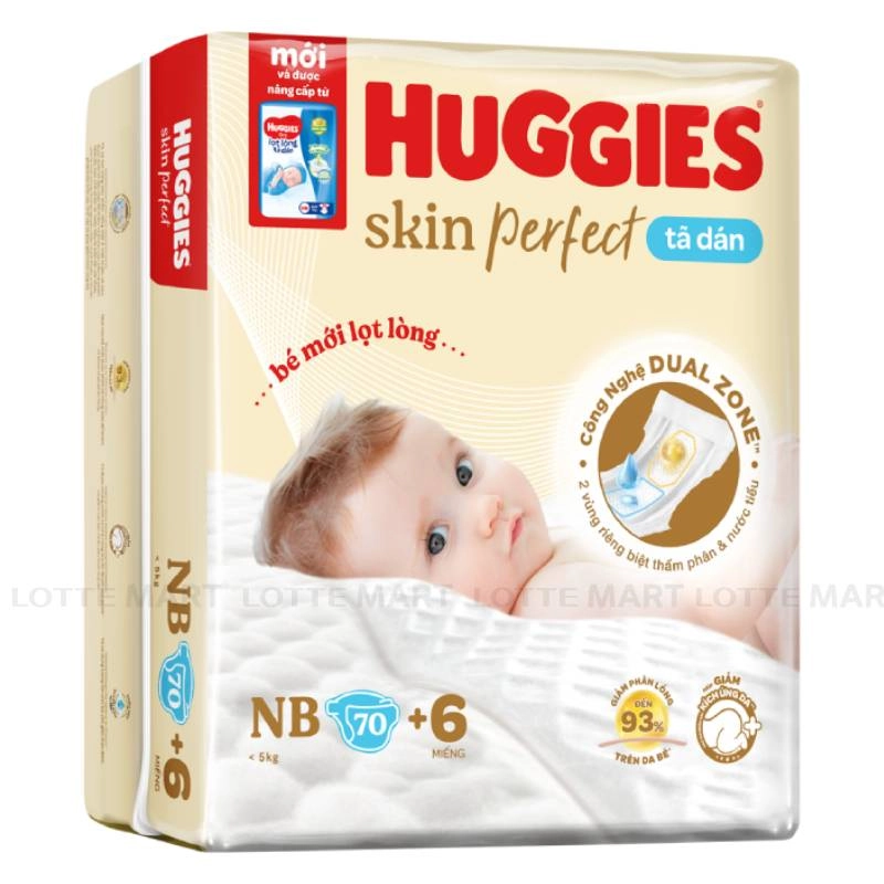Tã Dán Huggies Dành Cho Trẻ Sơ Sinh NB70 Size New Born Gói 70 Miếng