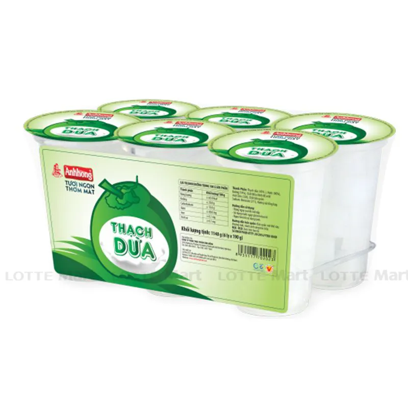 Thạch Dừa Ánh Hồng (90G x 6 Hũ)