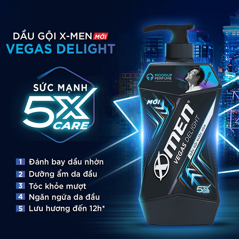 Dầu Tắm Gội Xmen Vegas Delight Chai 630G