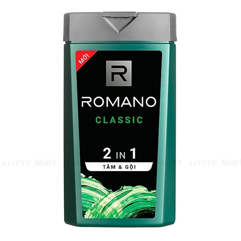 Dầu Tắm Gội Cho Nam Romano 2 In 1 Classic Chai 180g