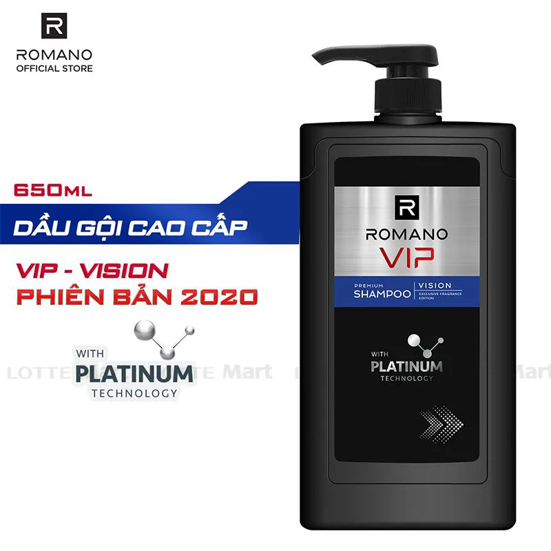 Dầu Gội Romano Nước Hoa Cao Cấp Vip Vision 650g