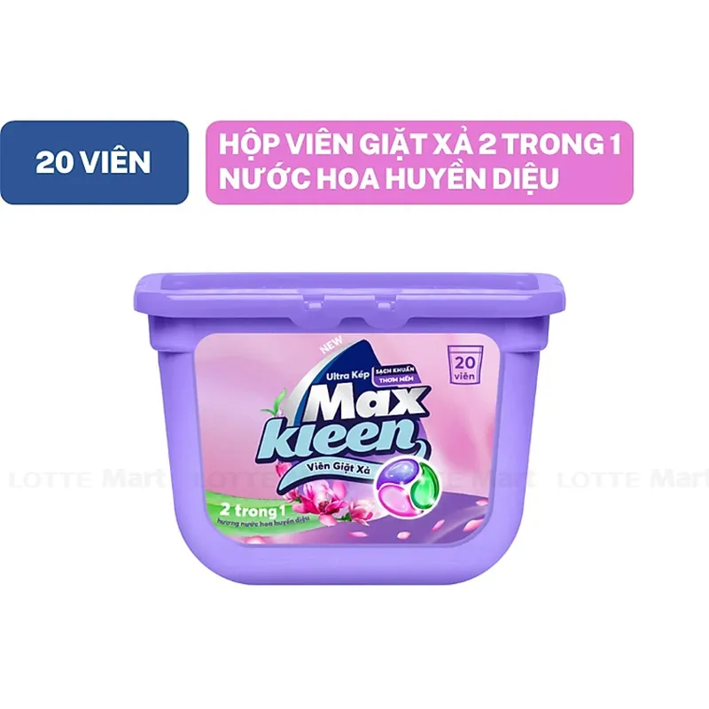 Viên Giặt Xả Maxkleen Hương Huyền Diệu Hộp 20 Viên