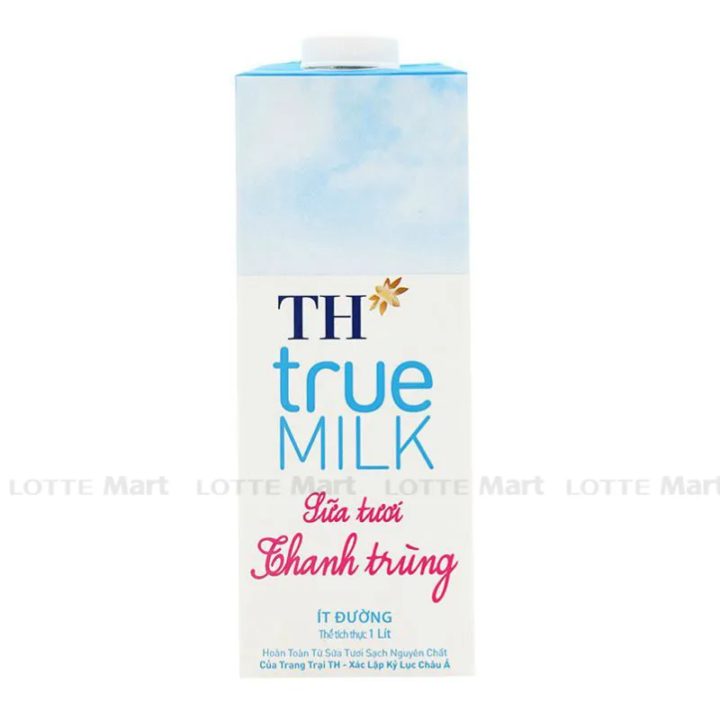 Sữa Tươi Thanh Trùng TH True Milk Ít Đường 1L