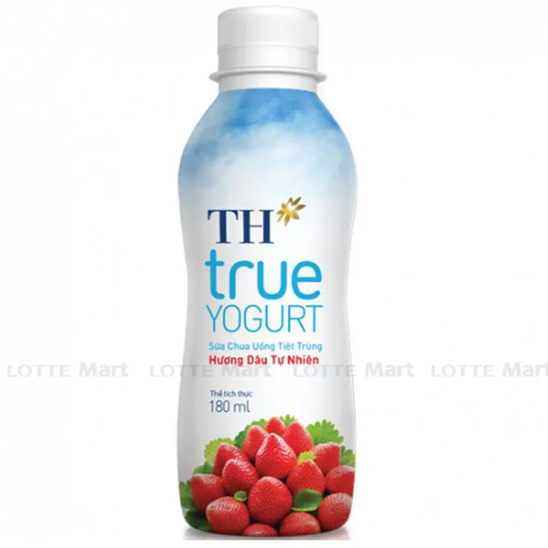 Sữa Chua Uống TH True Milk Hương Dâu Chai 180ml