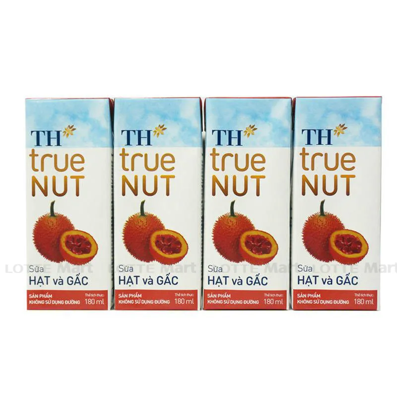 Sữa Hạt Và Gấc TH True Nut Lốc 4 Hộp 180ML